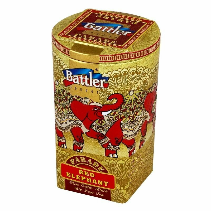 Чай BATTLER PARADE RED ELEPHANT-OPA Крупнолистовой цейлонский черный /жесть/ 100г