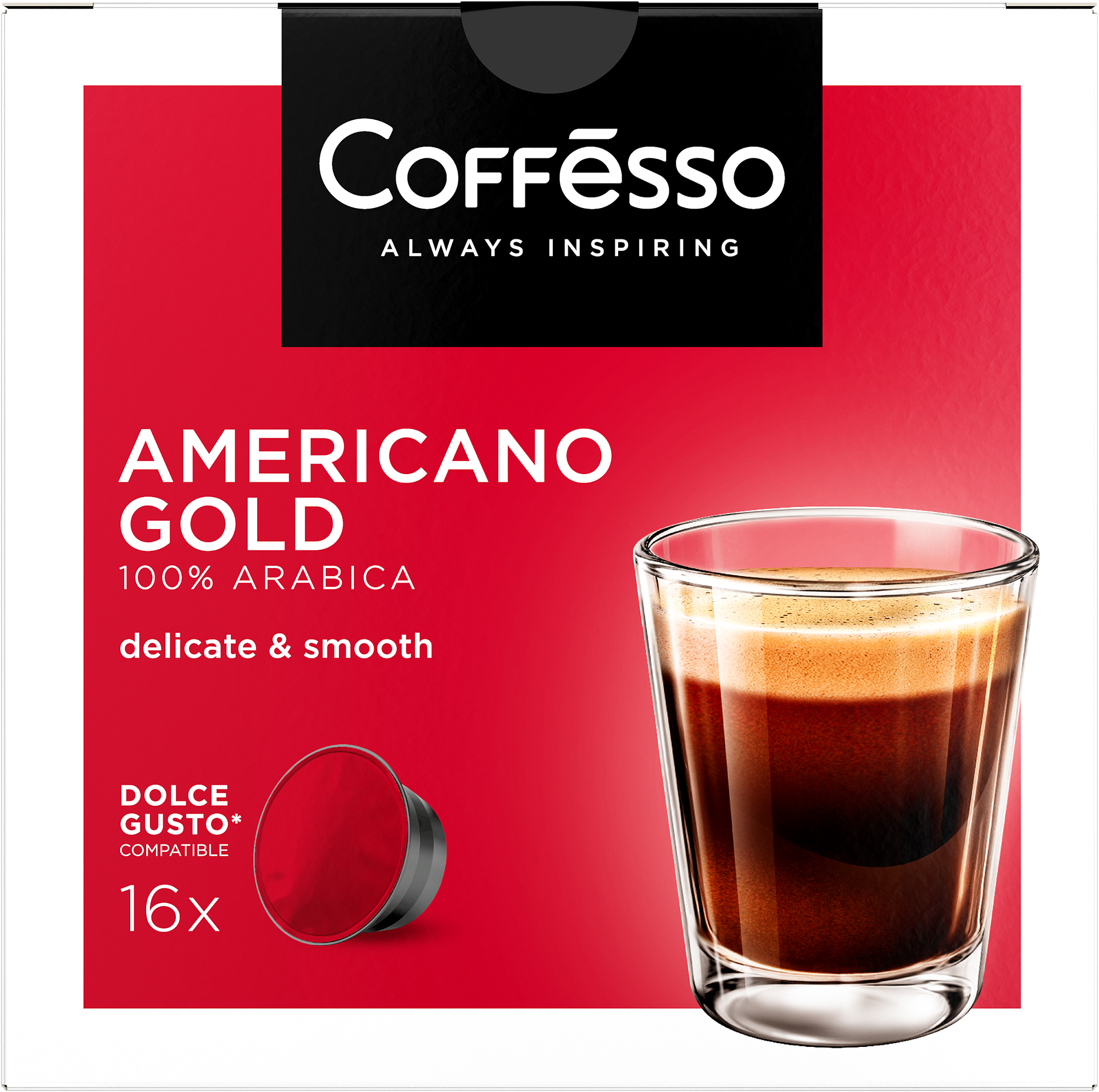 Кофе в капсулах Coffesso Americano Gold для системы Dolce Gusto, 16 шт