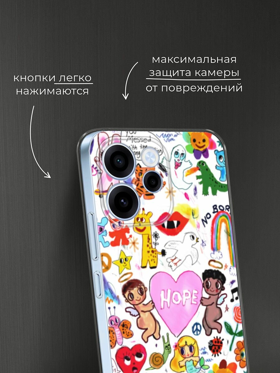 Чехол на Oppo Reno 15F / Оппо Рено 15F с принтом Милые рисунки — фото 1