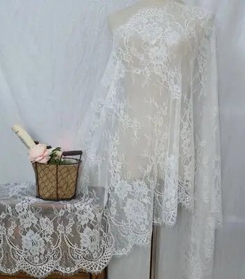 Кружевное полотно бежевое off white 73*150см