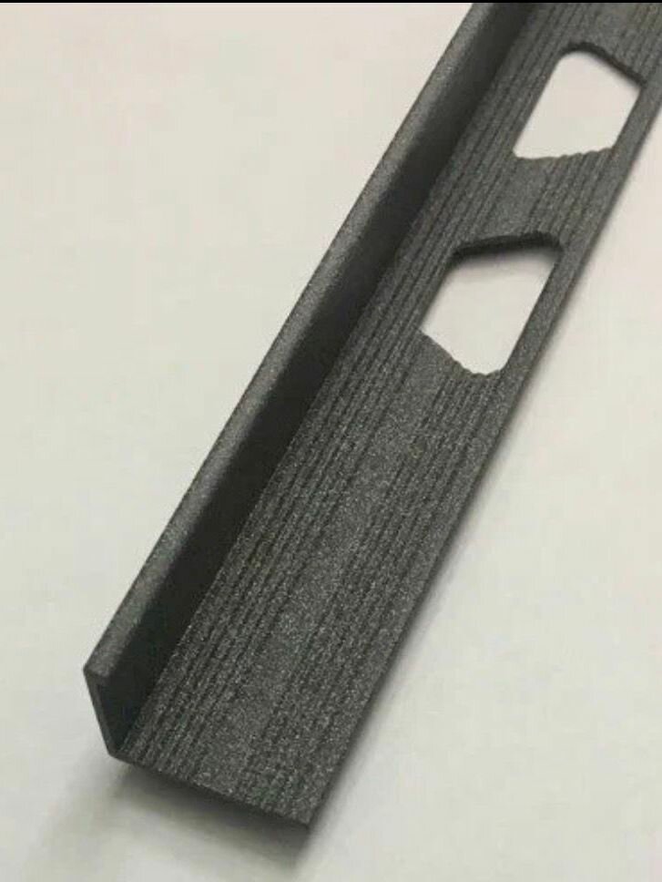 Профиль для плитки L-образный Алюминиевый, Серый муар, наружный уголок 2700мм