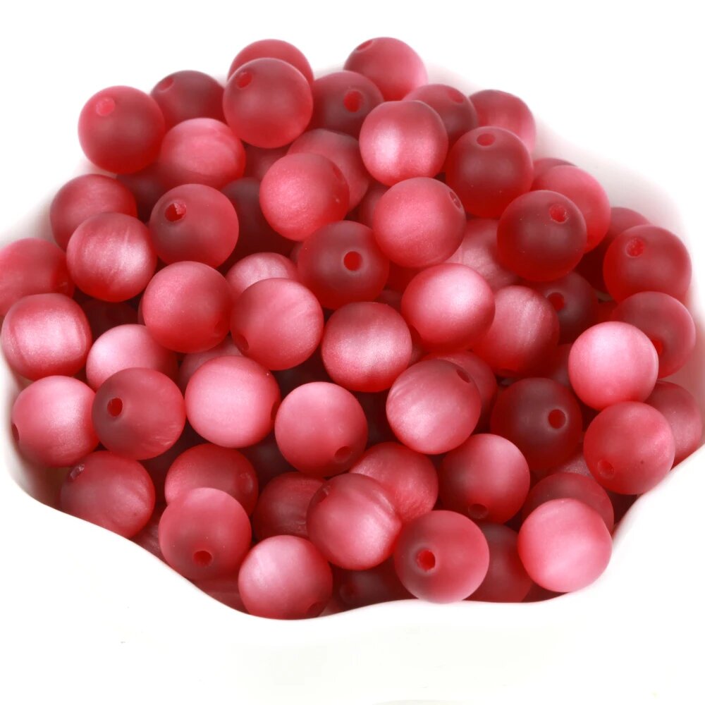 Матовые кошачьи глазные бусины из смолы IYKWIM 8-16 мм Розовый, 8mm 100pcs, Red