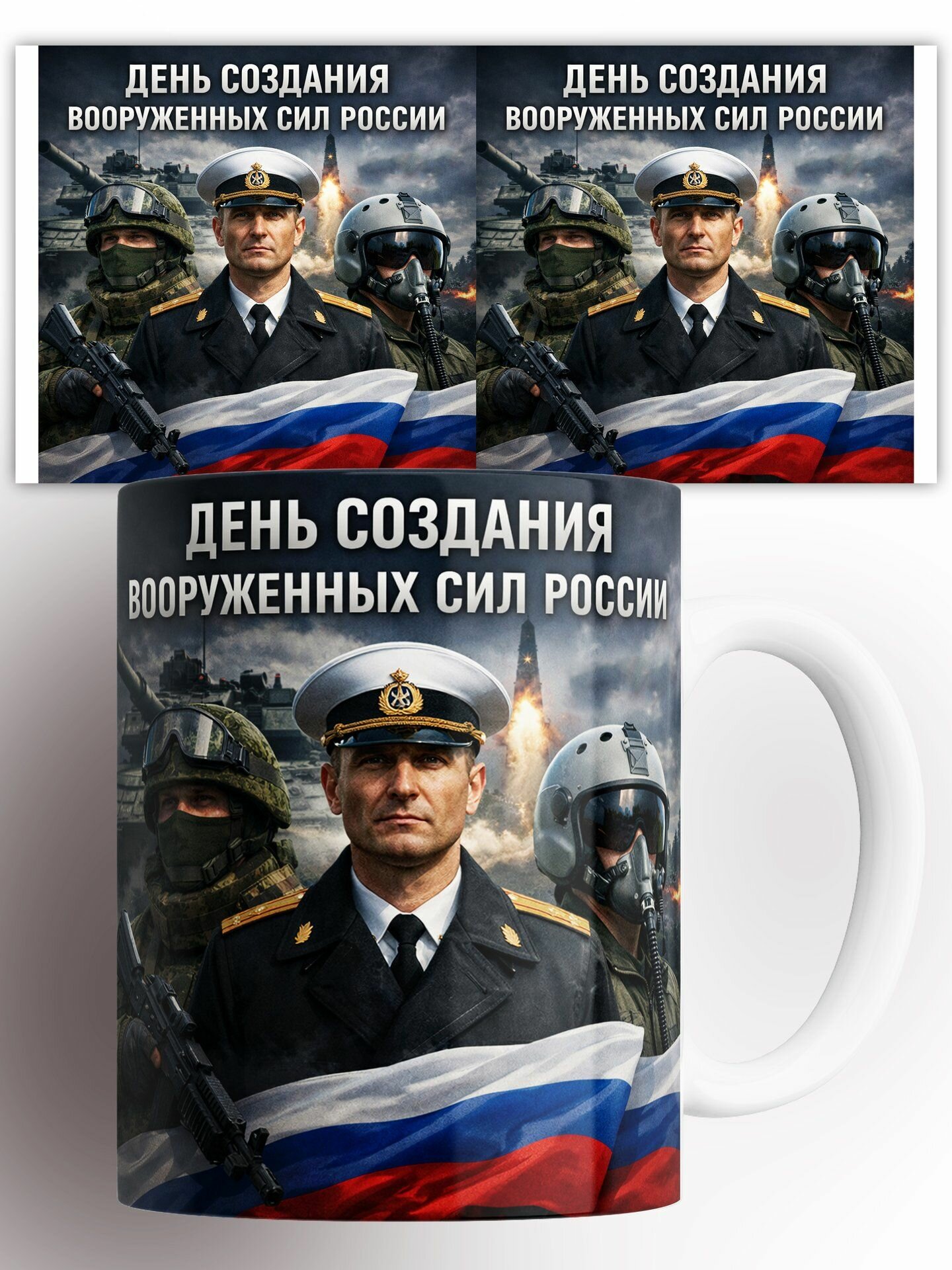 Кружка День создания вооруженных сил РФ 330 мл, материал керамика, 1 шт.
