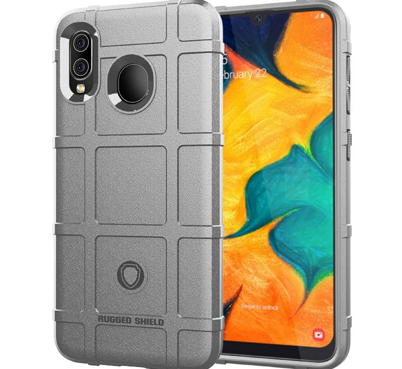 Противоударный чехол MyPads для Samsung Galaxy A30 с эргономичным дизайном и серым цветом
