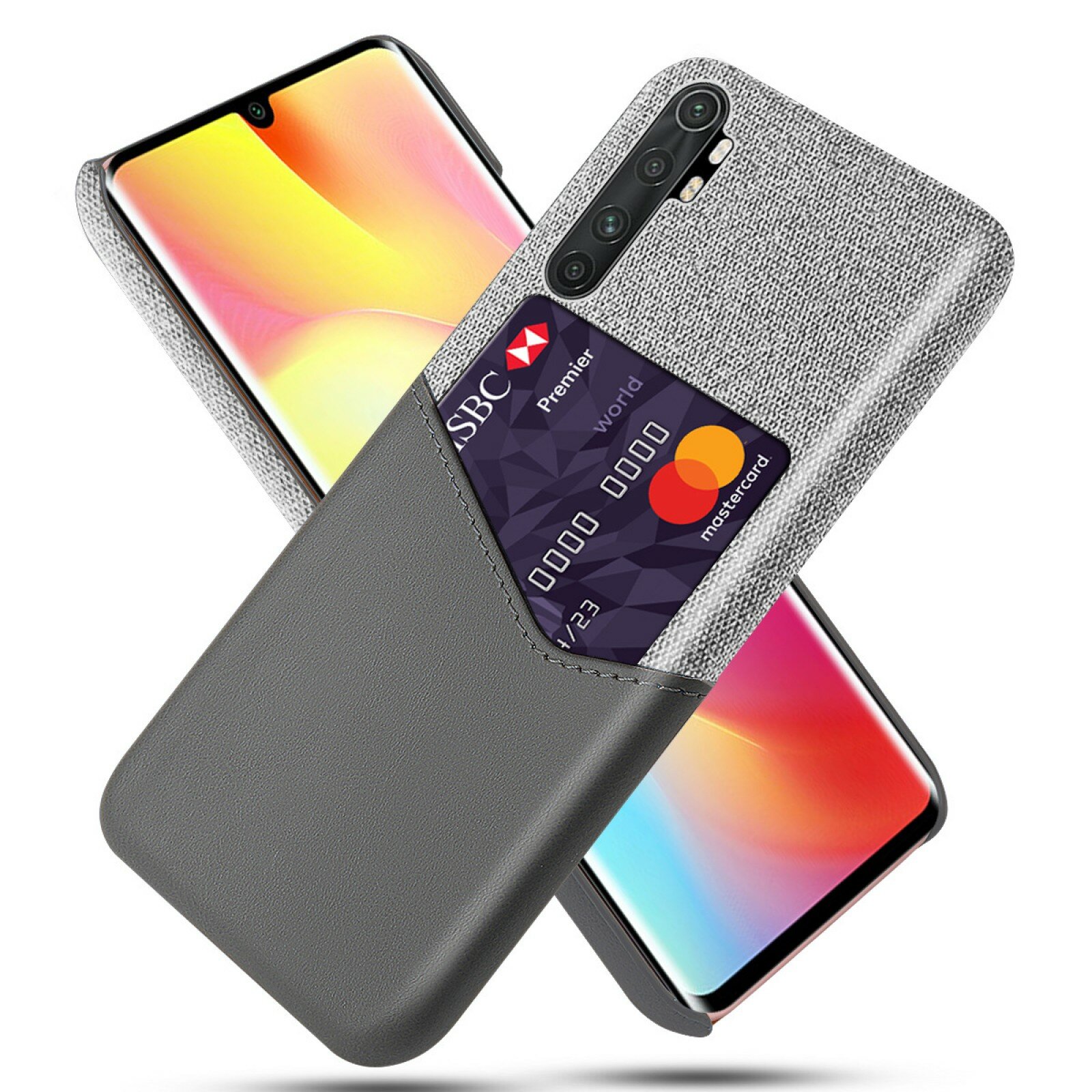 Чехол панель-накладка MyPads для Xiaomi Mi Note 10 Lite из импортной кожи с визитницей