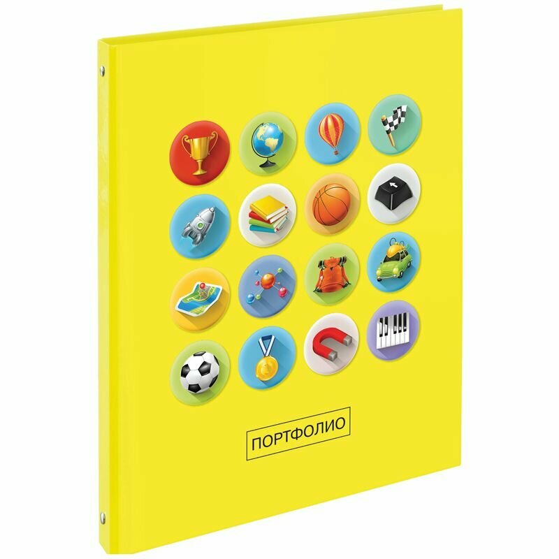 Папка портфолио школьника А4 ArtSpace, 4 кольца, без вкладышей