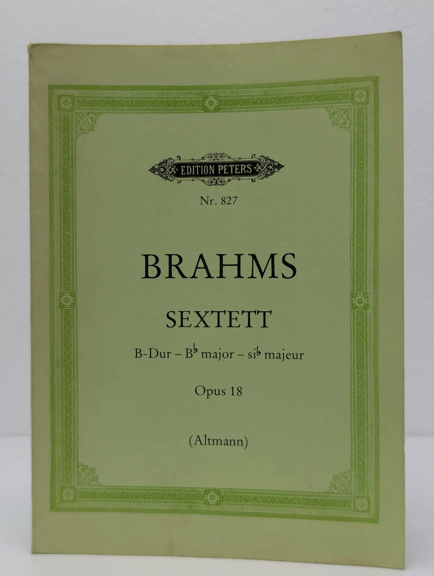 Sextett B-Dur, Opus 18 Брамс Иоганнес 1980