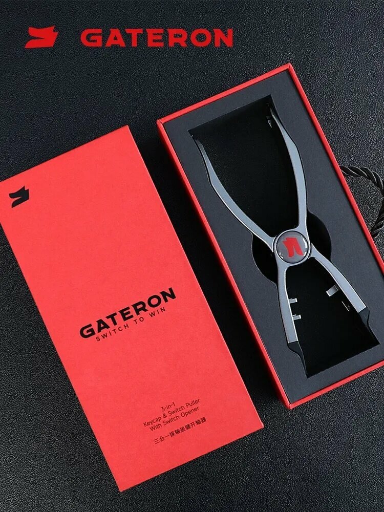 GATERON Keycap & Switch Puller с открывателем переключателей 3-в-1 Инструмент для настройки (серый)