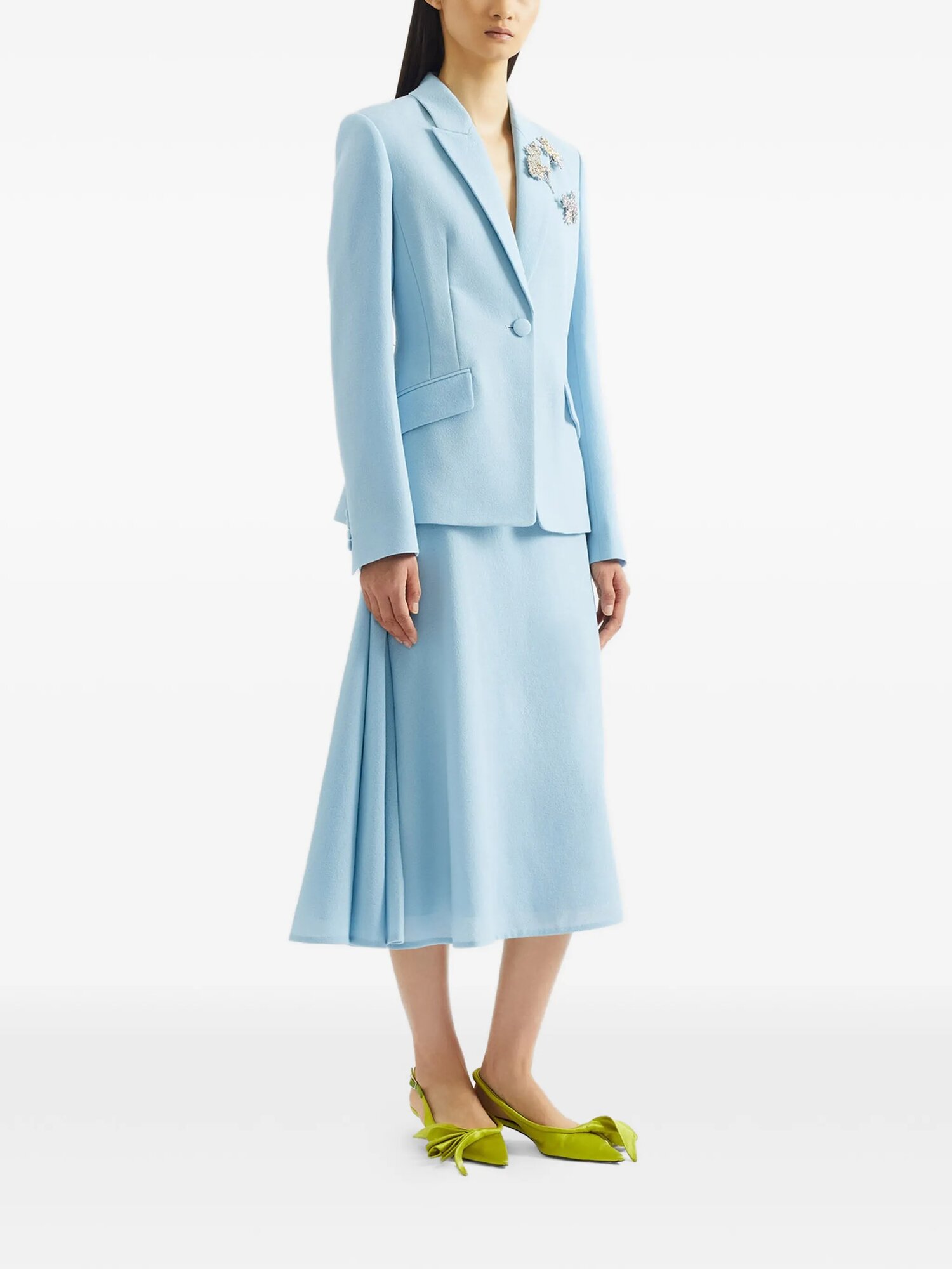 Юбка Erdem Draped midi skirt, размер 16, blue — фото 1