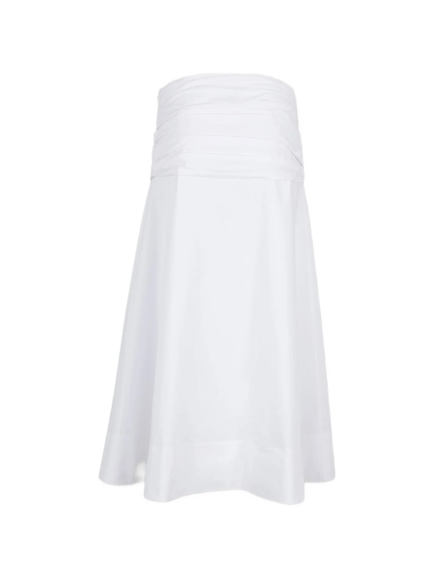 Юбка Staud Shirred midi skirt, размер 6, white — фото 1