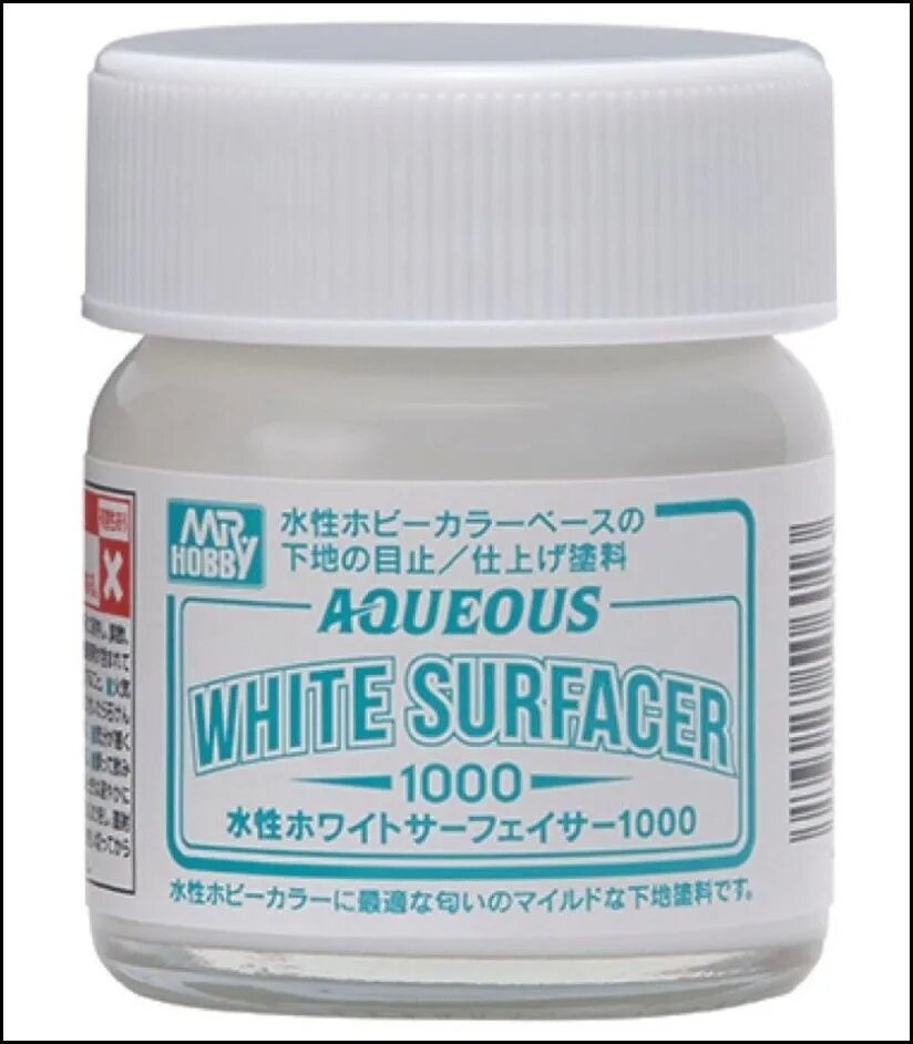 Mr. Hobby AQUEOUS WHITE SURFACER 1000 Грунтовка для сборных моделей, для аэрографа, 136г, Белый — фото 1