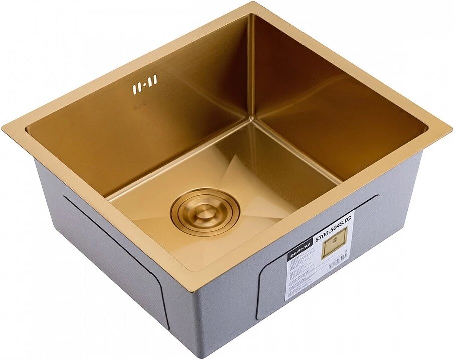 Кухонная мойка Splenka S700.5045.03 50x45 см, золотой матовый
