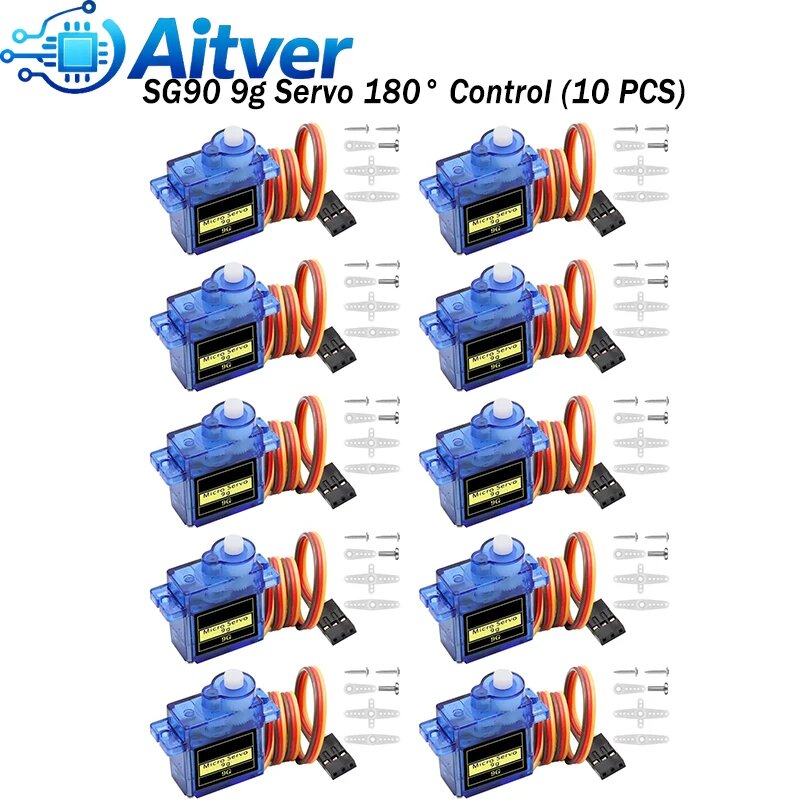 10шт Сервопривод SG90 9г 180°