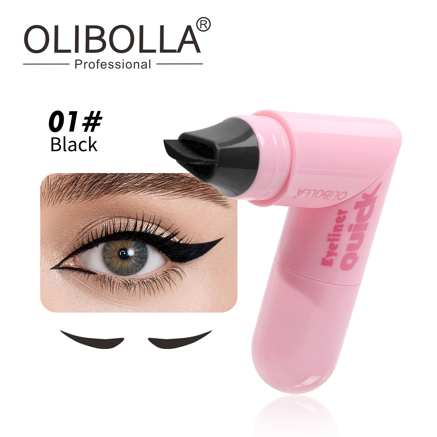 Двусторонняя ручка-штамп для подводки глаз / Автоматическая подводка для глаз с эффектом штампа / Неразмазывающаяся жидкая подводка с насыщенным цветом
