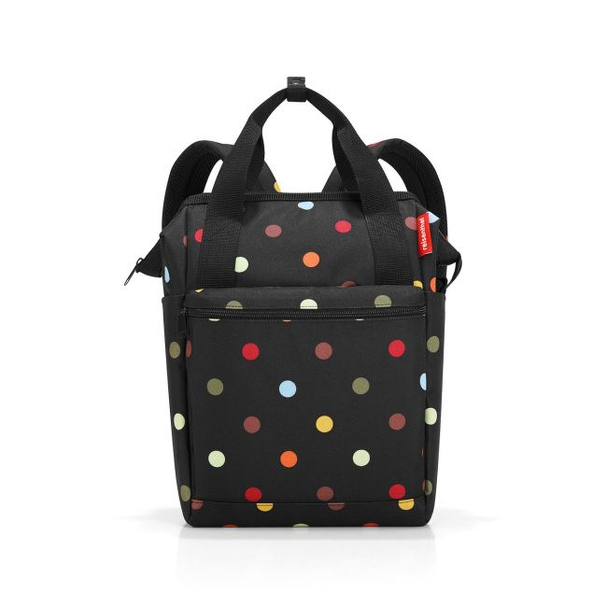 Рюкзак Reisenthel Allday Backpack M, размер 30х39х13, цвет черный, принт яркие точки, REJ7009