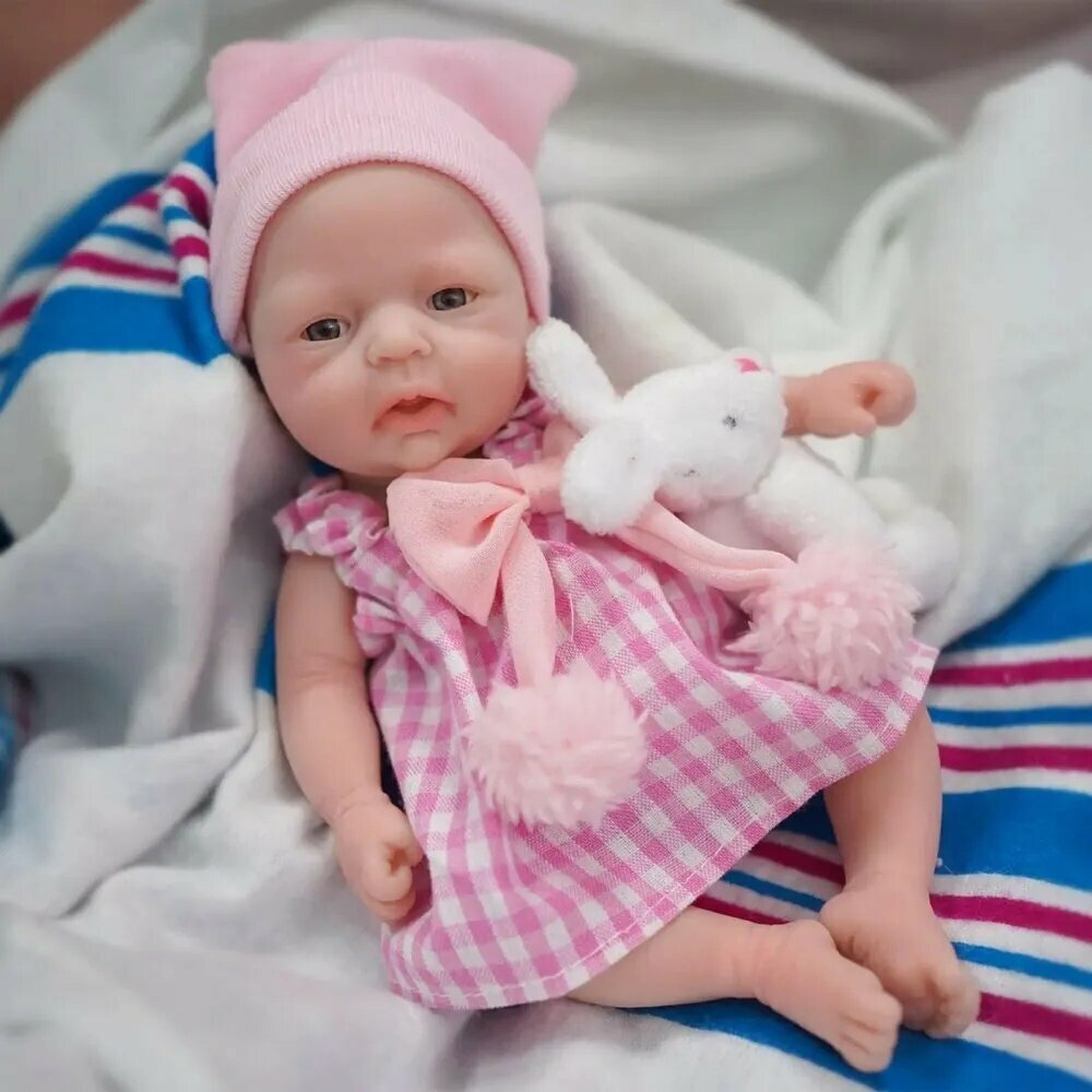 7-дюймовая силиконовая кукла для девочек Зора Мини Реалистичная кукла для новорожденных силиконовая для всего тела