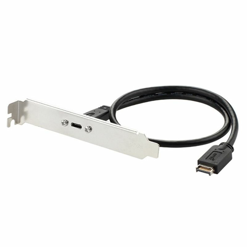 Кабель для передней панели USB 3.1 Type E to C 10Gbps с PCI кронштейном