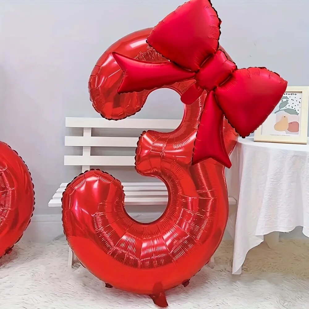Фольгированный шар цифра красный 32 дюйма