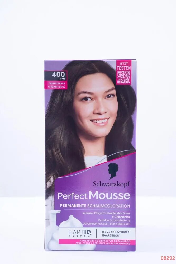 Schwarzkopf Perfect Mousse Краска для волос, оттенок 400 темно-темно-коричневый, 93 мл