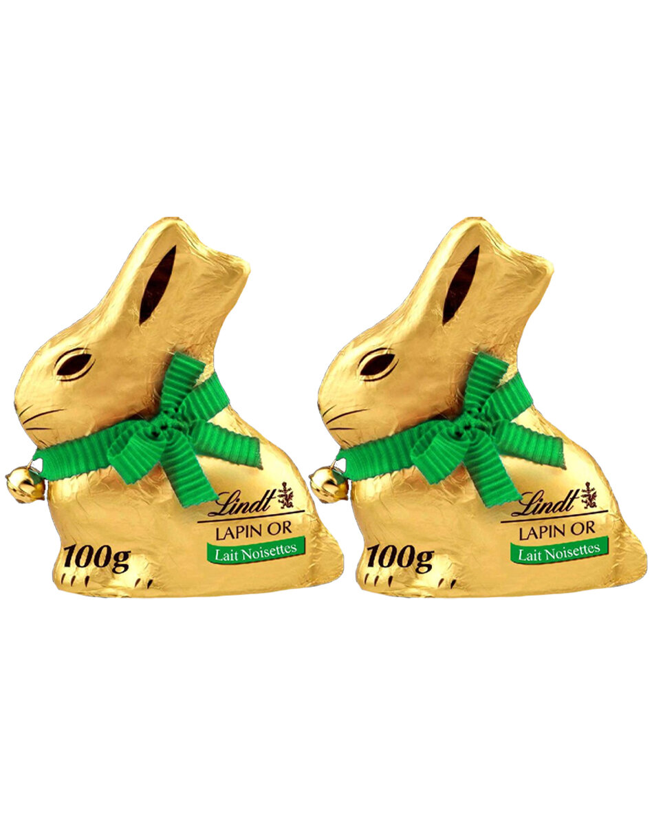 Шоколадный кролик Lindt с орехами пасхальная коллекция, 100г х 2шт
