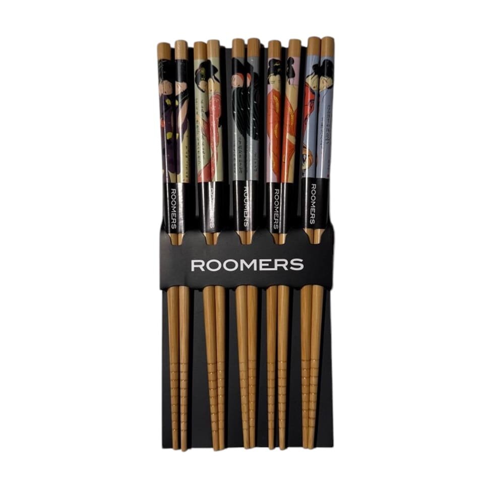Палочки для еды многоразовые бамбуковые набор 5 пар ROOMERS TABLEWARE, 22,5 см