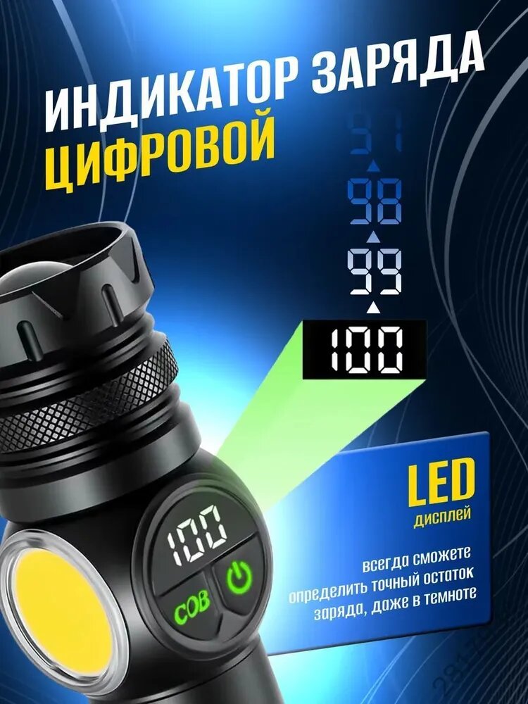 Фонарь ручной лазерный светодиодный 3000М 9 режимов работы — фото 1
