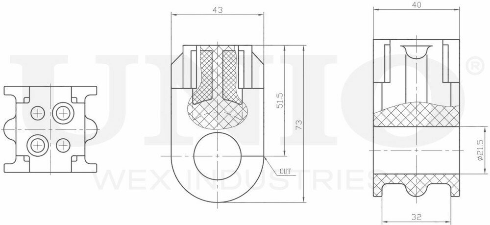 Втулка переднего стабилизатора UNIO RMP-10122 Nissan TIIda C11, Sc11, Sc12 04-