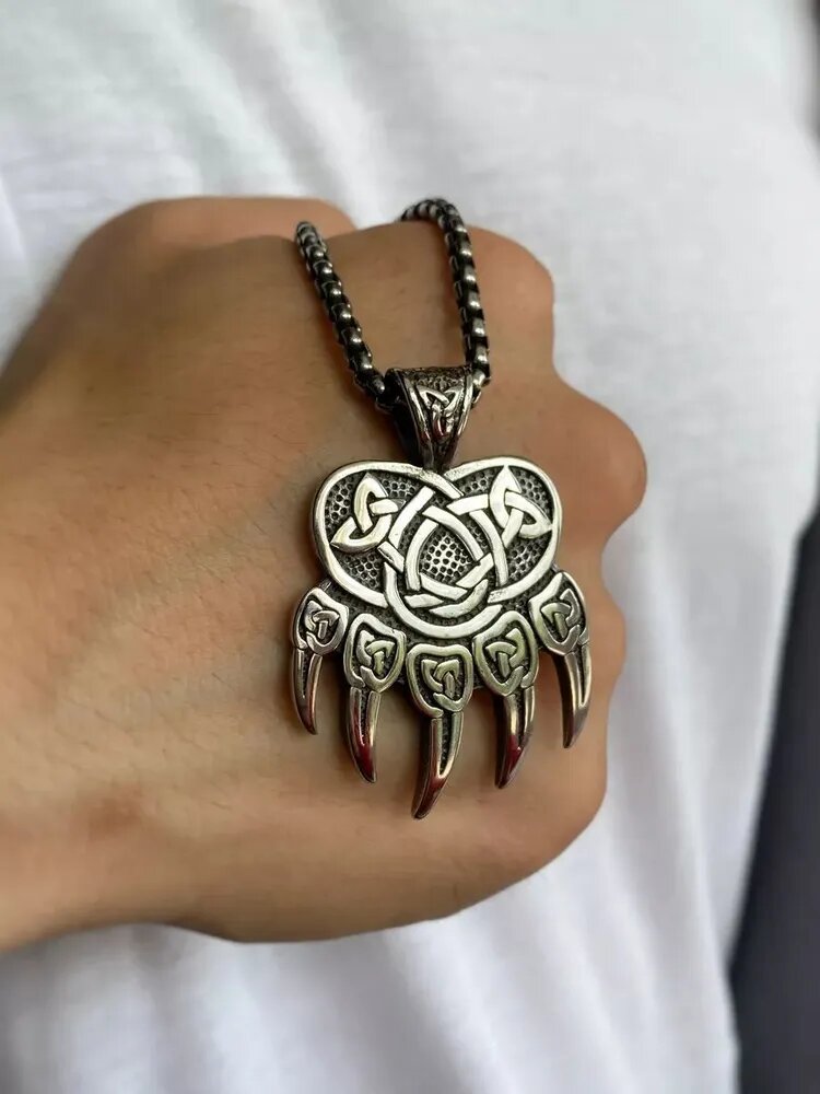 Талисман Оберег/Подвеска "Печать Велеса" медвежья лапа