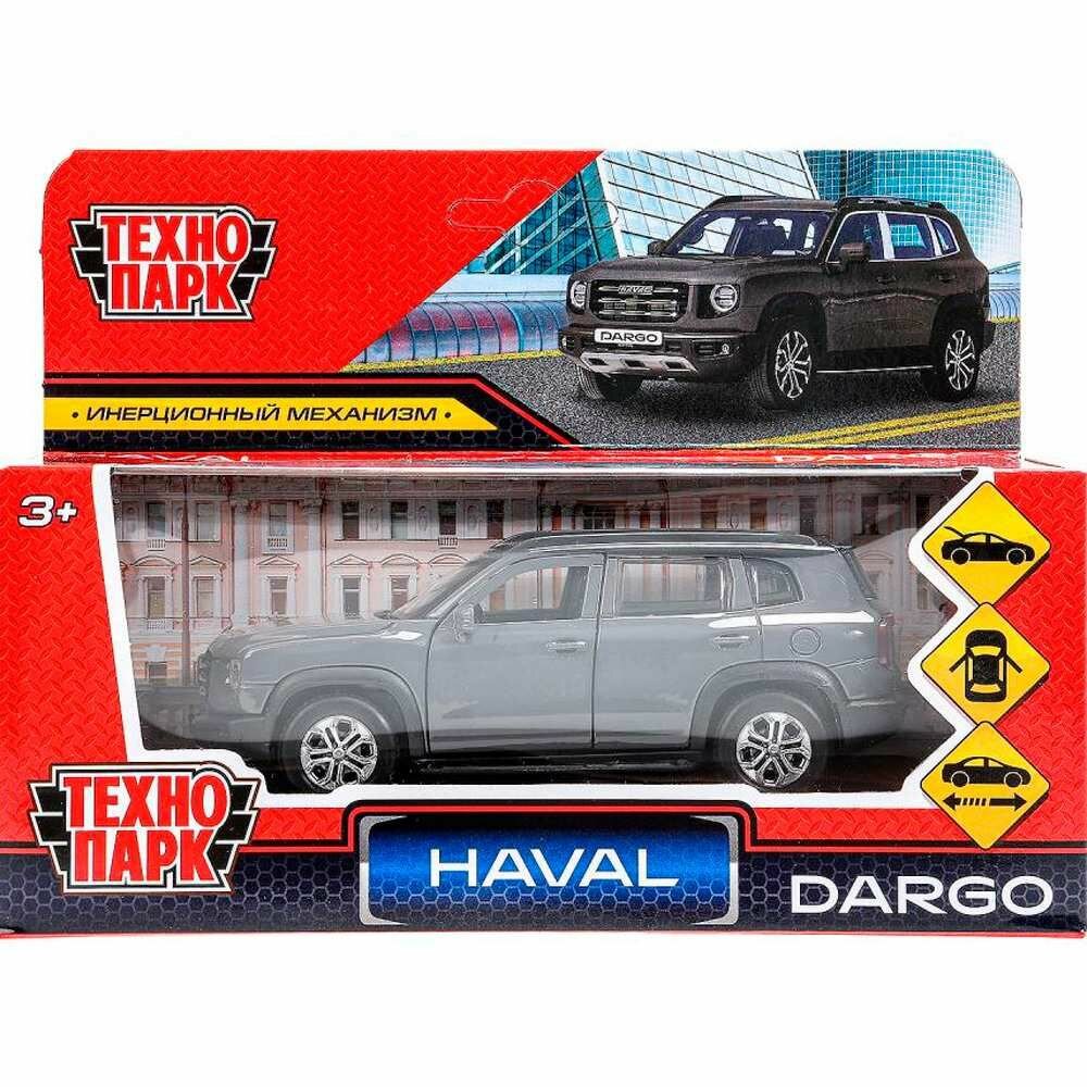 Машинка Huada Toys модель инерционная Haval Dargo 12 см, металл, открываются двери и багажник, темно-серый, в коробке, Dargo-12-GY