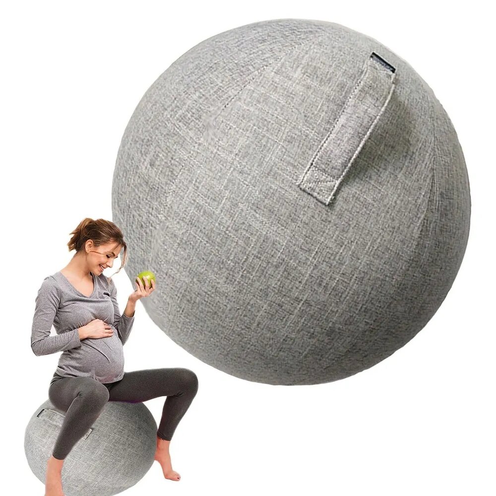 Фитбол. Швейцарский мяч. Yoga Ball Protective Cover WTZHHK. набор мячей для йоги: мяч, чехол, насос ножной, Серый,55CM, Грудь, Ноги, Пресс, Ягодицы, Пилатес, Защитная сетка