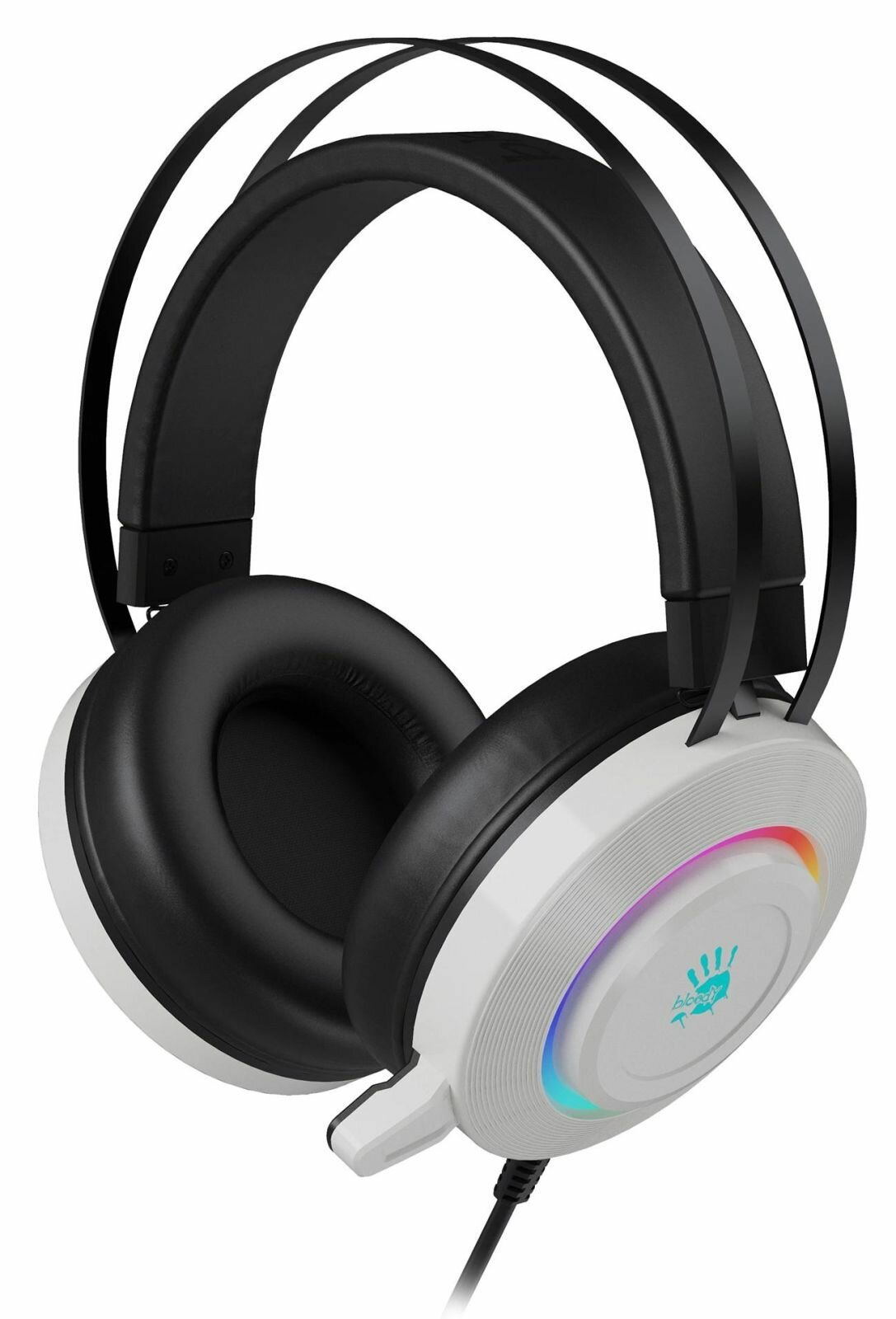 Наушники A4Tech с микрофоном, белый или черный, 2,3 м, мониторные, USB, оголовье (G521 (WHITE))