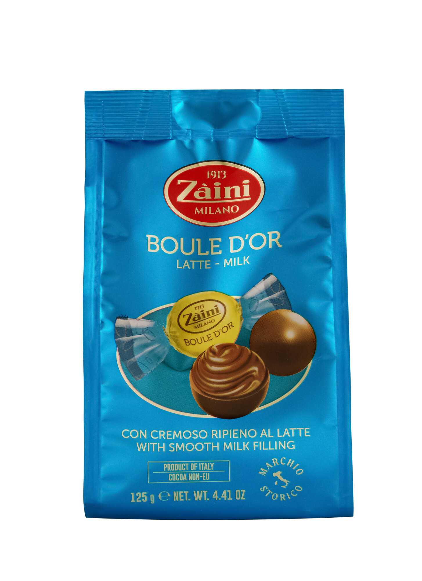 Пралине Zaini "BOULE D'OR" из молочного шоколада с кремовой молочной начинкой, Италия, 125г
