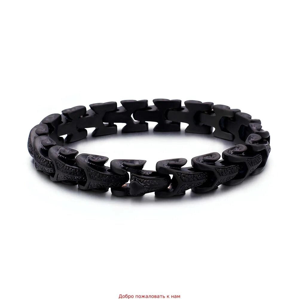 Браслет бэнгл мужской/женский черный браслет из нержавеющей стали, сталь с покрытием, коллекция Весна-лето 2024, размер 21