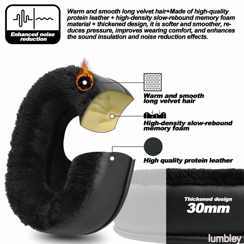 Амбушюры с эффектом памяти из протеиновой кожи для наушников