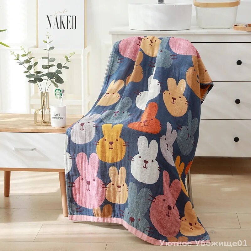 DUOFEIYA Мультяшные животные полотенца из хлопка Rabbit Head