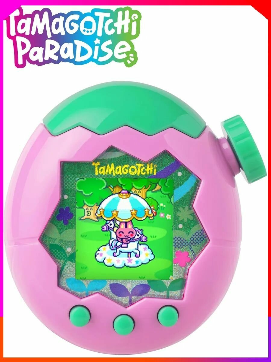Виртуальный питомец Bandai Tamagotchi Paradise, Розовая страна, меню на английском языке