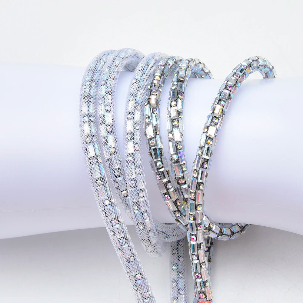 Huifiona Хрустальный шнур 6 мм crystal rope, AB color