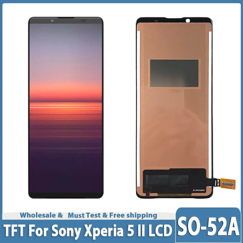 6,1-дюймовый TFT-дисплей для Sony Xperia 5 II, сенсорная панель, экран-дигитайзер для Sony Xperia 5II LCD SO-52A XQ-AS52 XQ-AS62 XQ-AS72