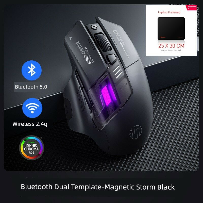 Беспроводная Bluetooth-мышь INPHIC A9 Discovery Edition, бесшумная, с двойным режимом работы, пятью уровнями