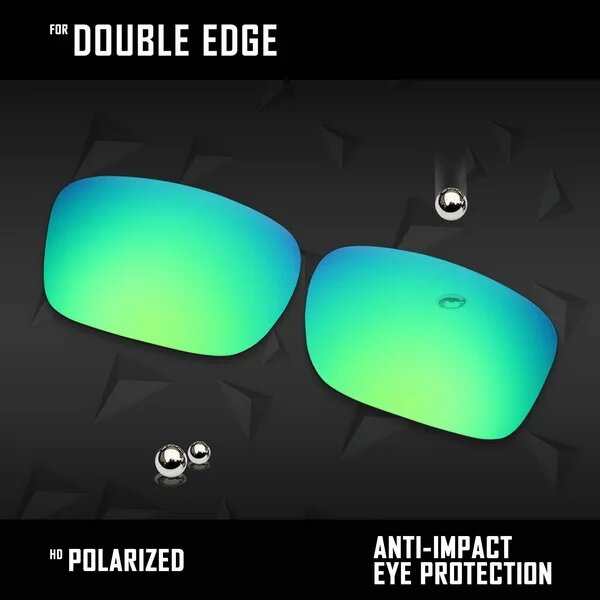 Поляризованные линзы Oakley Double Edge, голубой, Emerald Green