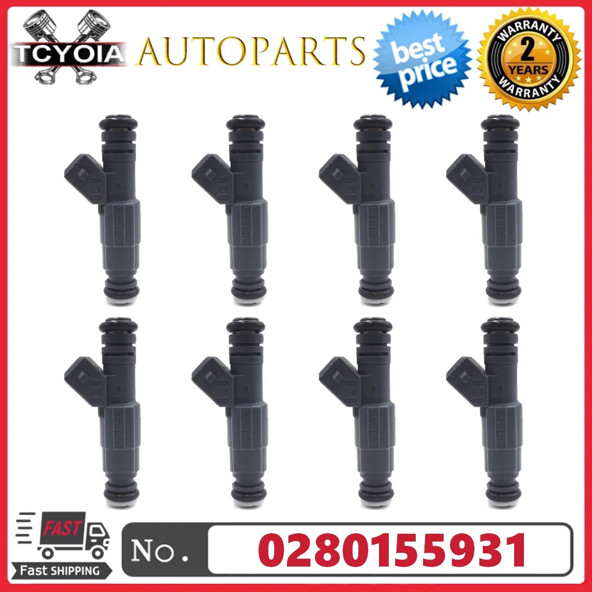 8 шт./лот Топливные форсунки 0280155931 для Chevrolet Corvette Camaro Cadillac CTS Pontiac Firebird GTO 5.7L V8