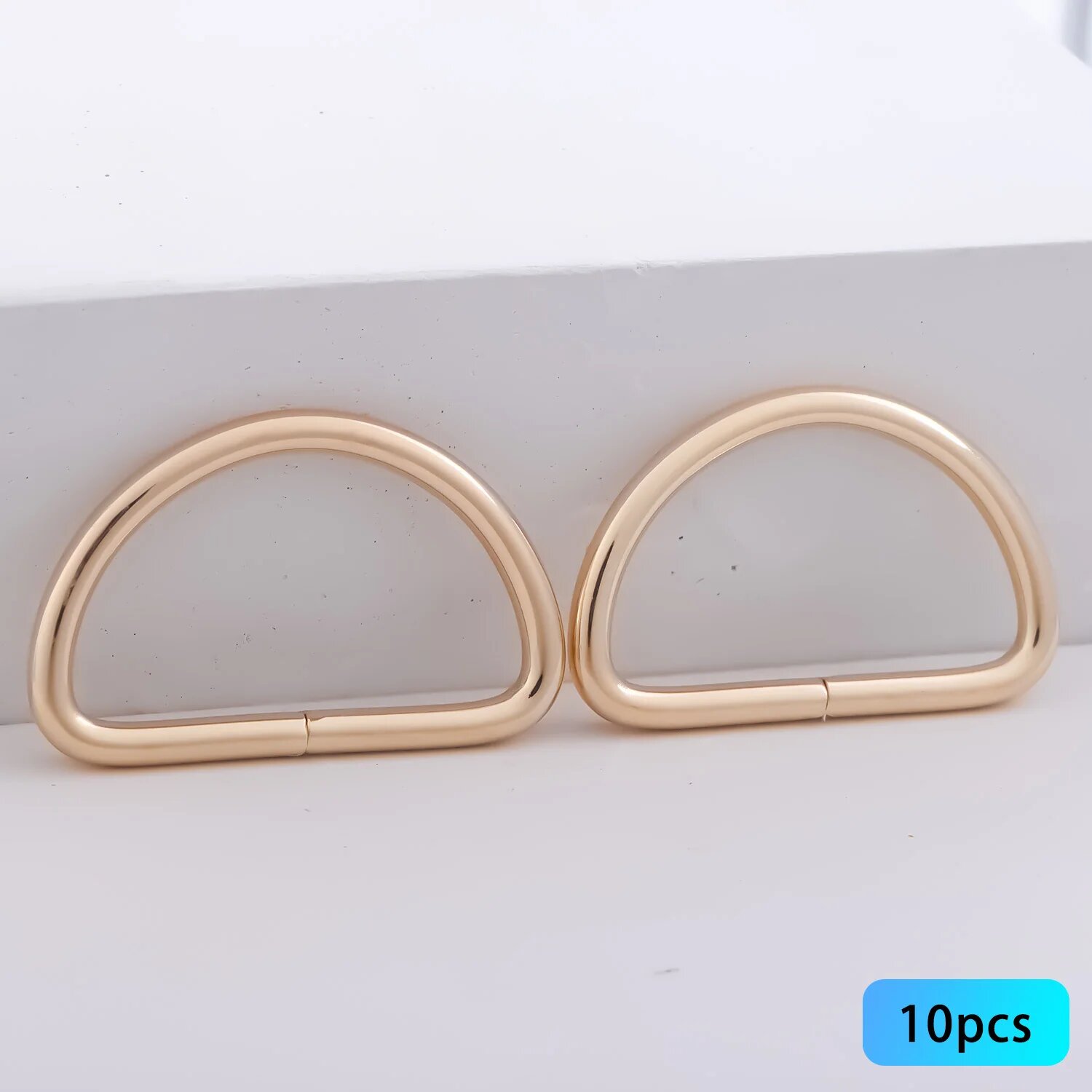 Бежевые D-образные кольца для сумки, Gold, 10шт