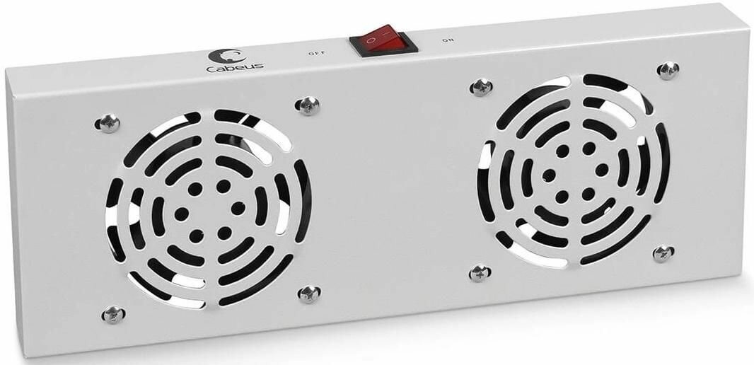 Модуль вентиляторный Cabeus 2 вентилятора, серый, металл и пластик (TRAY-FAN2)