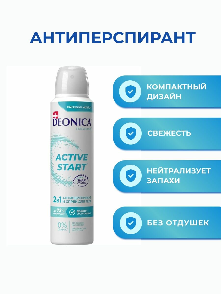 Деоника Антиперспирант спрей женский Актив Старт 150мл
