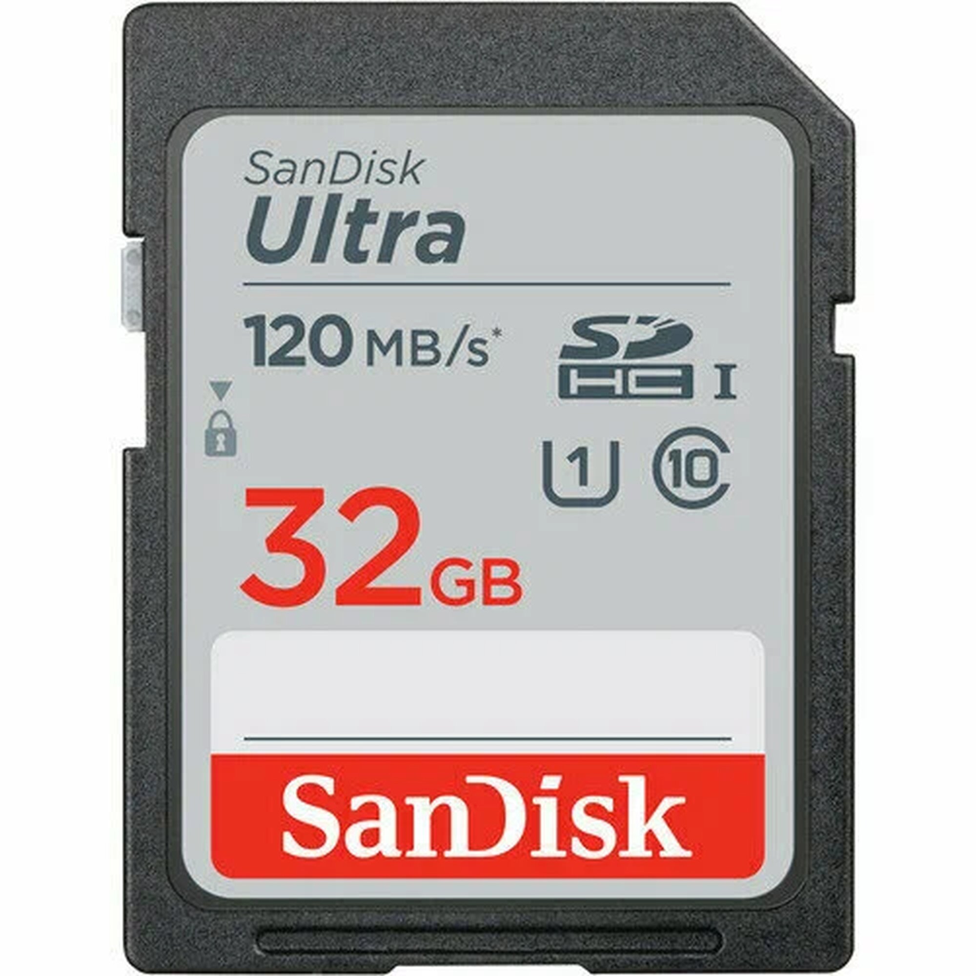 Карта памяти SanDisk Ultra SDHC UHS-I, 32GB, скорость 120Mb/s, черная