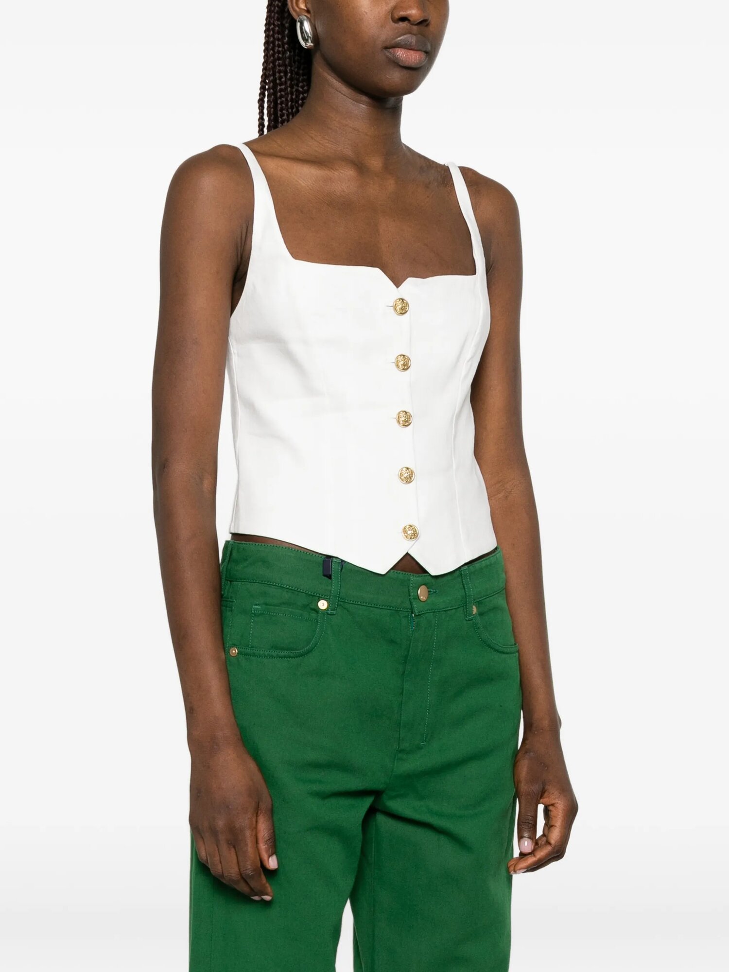 Топ Alice+Olivia Button tank top, размер 2, white — фото 1