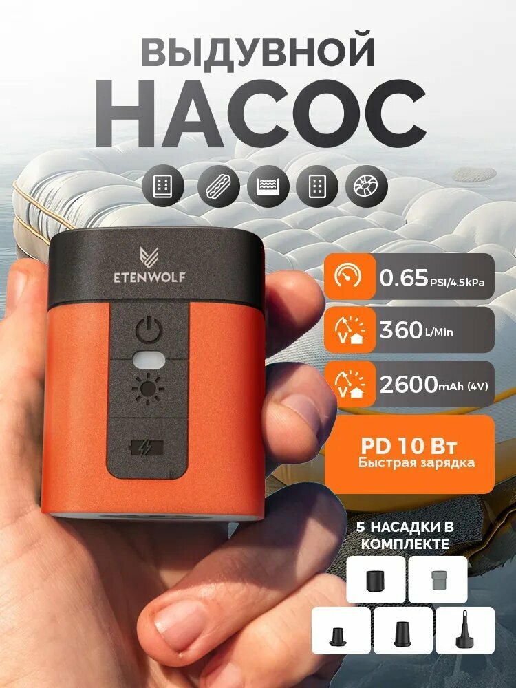 ETENWOLF AIR 3 электрический воздушный насос 2600 мАч кемпинговый фонарь надувной дефлятор уличный насос