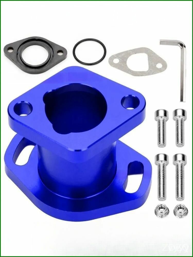 Аксессуары для детских мотоциклов, Переходник адаптер под карбюратор PZ30, Синий, С аксессуарами, 1 шт.