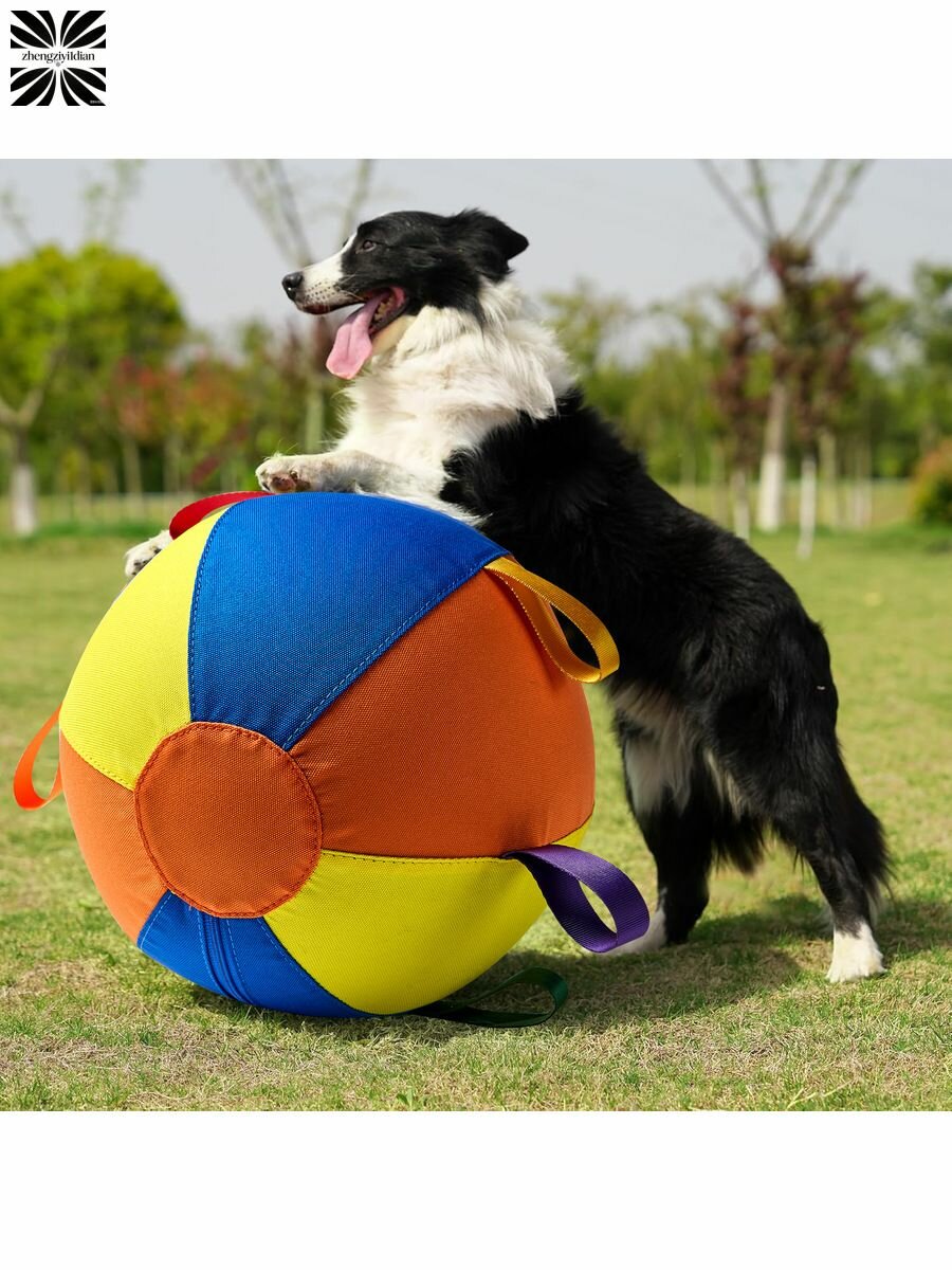 Гигантский прочный мяч для собак 25 см из полиэстера, цветной, для золотистых ретриверов, корги, такс, интерактивная игрушка