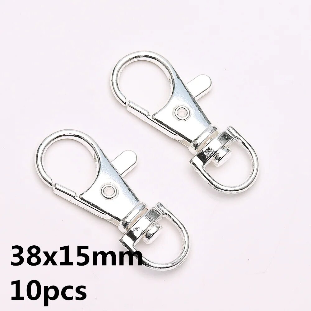 Крючки с застежкой-лобстером металлические 5 шт. silver 38x15mm